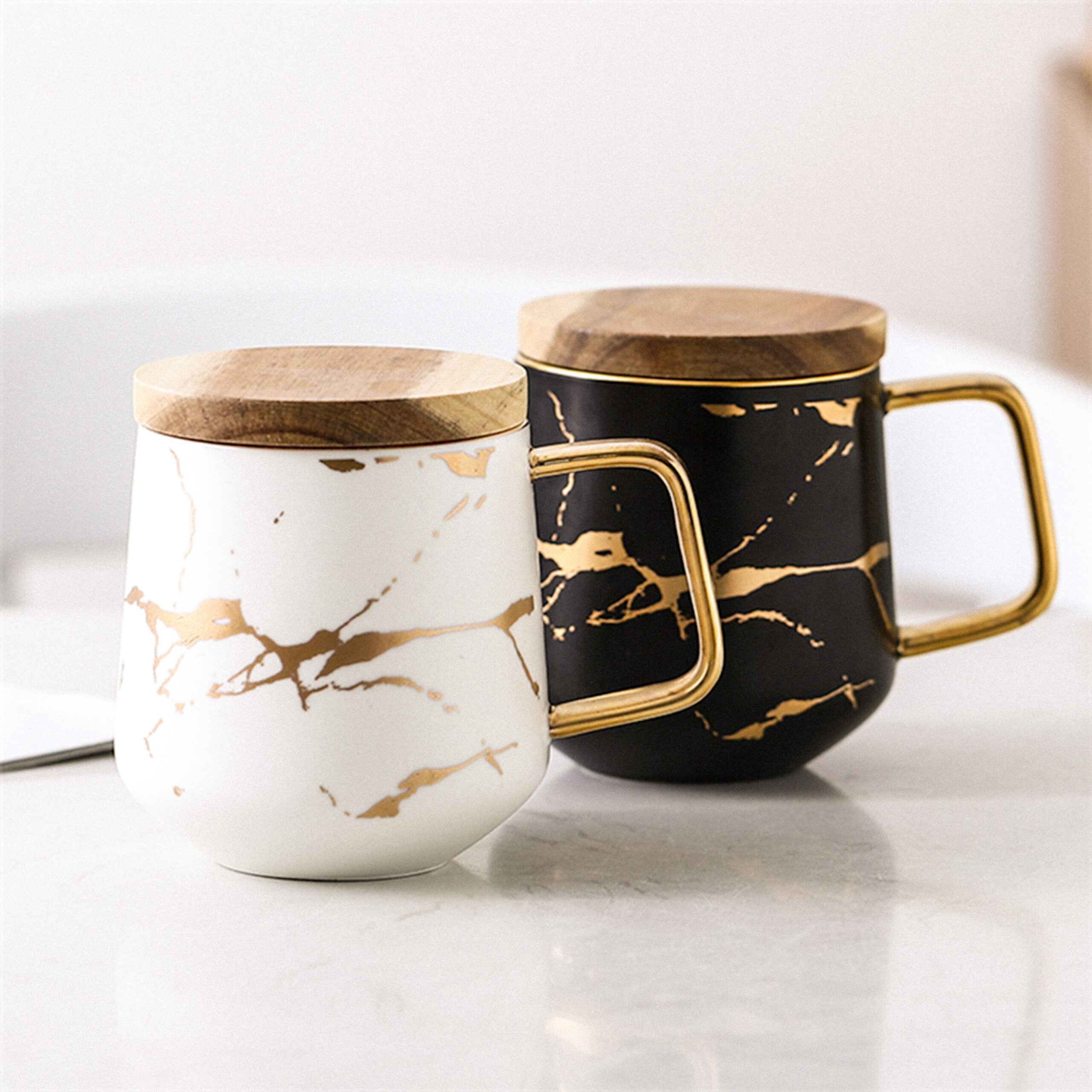 Marble Mug with Wooden Lid | Hey Artisan PH
